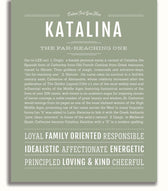 Katalina Personalized Name Meaning Art Prints – Name Stories
