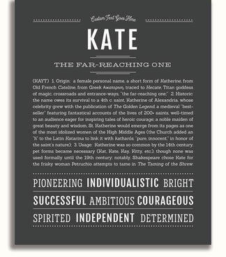 Kate | Name Art Print – Name Stories