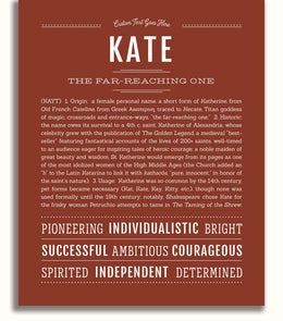 Kate | Name Art Print – Name Stories