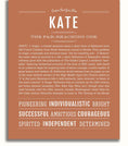 Kate Personalized Name Meaning Art Prints – Name Stories
