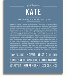 Kate Personalized Name Meaning Art Prints – Name Stories