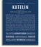 Katelin Personalized Name Meaning Art Prints – Name Stories