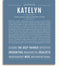 Katelyn Personalized Name Meaning Art Prints – Name Stories