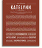 Katelynn Personalized Name Meaning Art Prints – Name Stories