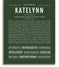 Katelynn Personalized Name Meaning Art Prints – Name Stories