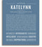 Katelynn Personalized Name Meaning Art Prints – Name Stories