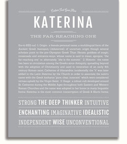 Katerina Personalized Name Meaning Art Prints – Name Stories