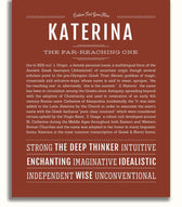 Katerina Personalized Name Meaning Art Prints – Name Stories