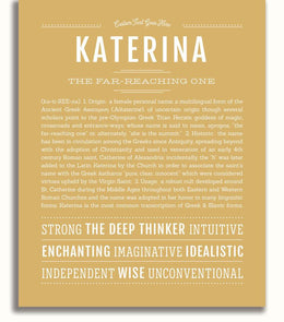 Katerina Personalized Name Meaning Art Prints – Name Stories