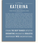 Katerina Personalized Name Meaning Art Prints – Name Stories