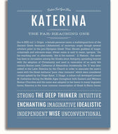 Katerina Personalized Name Meaning Art Prints – Name Stories