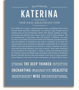 Katerina Personalized Name Meaning Art Prints – Name Stories
