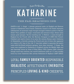 Katharine Personalized Name Meaning Art Prints – Name Stories