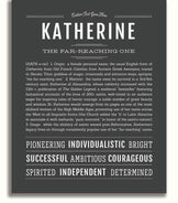Katherine Personalized Name Meaning Art Prints – Name Stories