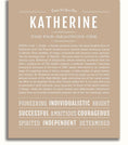 Katherine Personalized Name Meaning Art Prints – Name Stories
