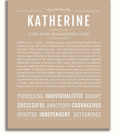 Katherine Personalized Name Meaning Art Prints – Name Stories