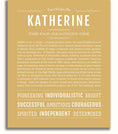 Katherine Personalized Name Meaning Art Prints – Name Stories