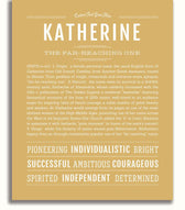 Katherine Personalized Name Meaning Art Prints – Name Stories