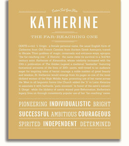 Katherine Personalized Name Meaning Art Prints – Name Stories