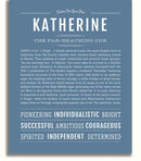 Katherine Personalized Name Meaning Art Prints – Name Stories