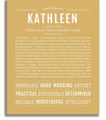Kathleen Personalized Name Meaning Art Prints – Name Stories