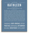 Kathleen Personalized Name Meaning Art Prints – Name Stories