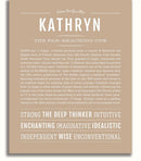 Kathryn Personalized Name Meaning Art Prints – Name Stories