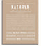 Kathryn Personalized Name Meaning Art Prints – Name Stories