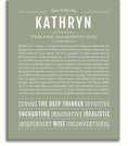 Kathryn Personalized Name Meaning Art Prints – Name Stories