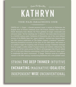 Kathryn Personalized Name Meaning Art Prints – Name Stories