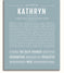 Kathryn Personalized Name Meaning Art Prints – Name Stories