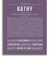 Kathy Personalized Name Meaning Art Prints – Name Stories