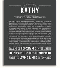 Kathy Personalized Name Meaning Art Prints – Name Stories