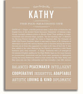 Kathy Personalized Name Meaning Art Prints – Name Stories