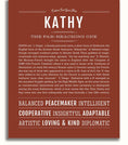 Kathy Personalized Name Meaning Art Prints – Name Stories