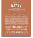 Kathy Personalized Name Meaning Art Prints – Name Stories