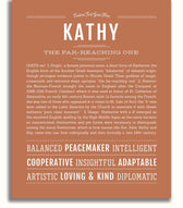 Kathy Personalized Name Meaning Art Prints – Name Stories