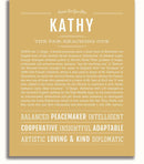 Kathy Personalized Name Meaning Art Prints – Name Stories