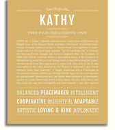 Kathy Personalized Name Meaning Art Prints – Name Stories