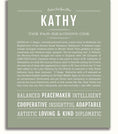 Kathy Personalized Name Meaning Art Prints – Name Stories