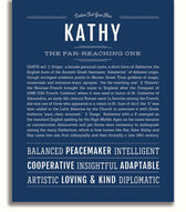 Kathy Personalized Name Meaning Art Prints – Name Stories