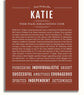 Katie Personalized Name Meaning Art Prints – Name Stories
