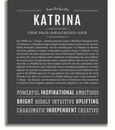 Katrina Personalized Name Meaning Art Prints – Name Stories