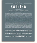 Katrina Personalized Name Meaning Art Prints – Name Stories