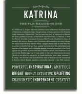 Katrina Personalized Name Meaning Art Prints – Name Stories
