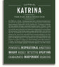 Katrina Personalized Name Meaning Art Prints – Name Stories