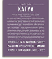 Katya Personalized Name Meaning Art Prints – Name Stories