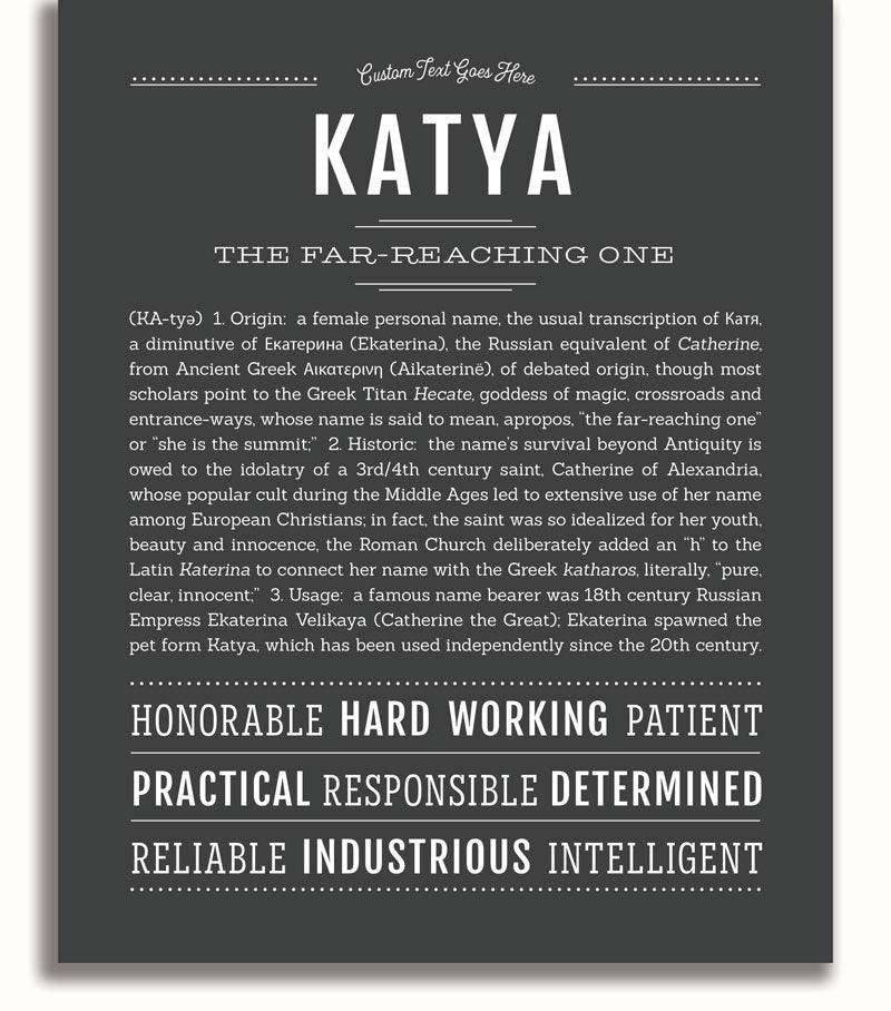 Katya Personalized Name Meaning Art Prints – Name Stories