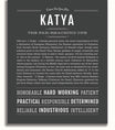 Katya Personalized Name Meaning Art Prints – Name Stories