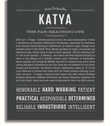 Katya Personalized Name Meaning Art Prints – Name Stories